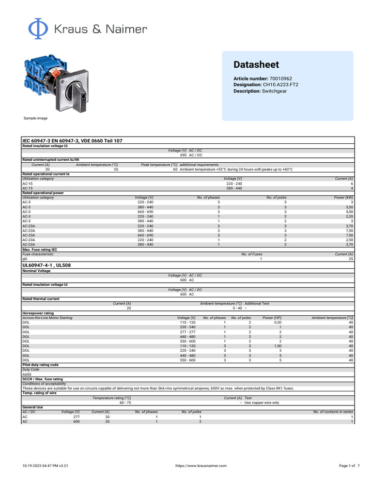 Datasheet 70010962 | PDF | Alternating Current | Wire