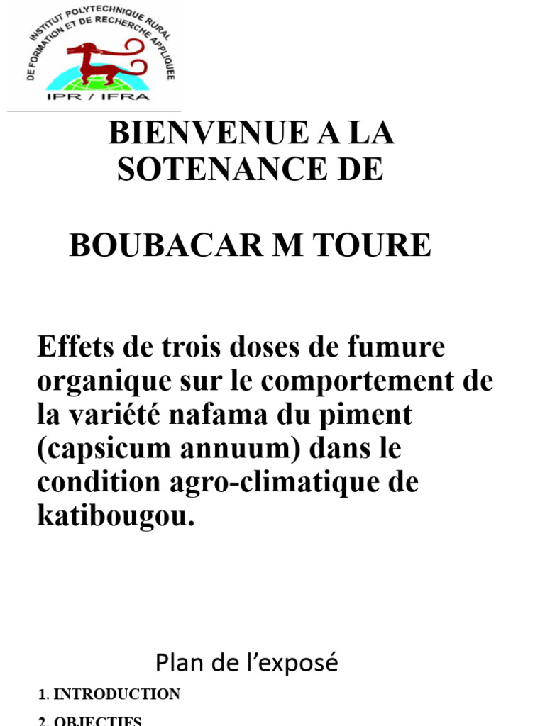 Effets de la fumure sur le piment Nafama | PDF | Piment | Légumes