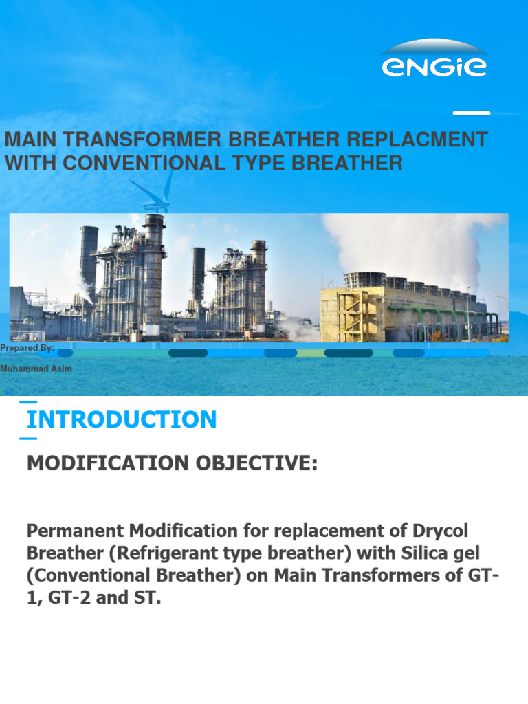 Modification For Replacement of Drycol Breather With Silicagel Breather ...