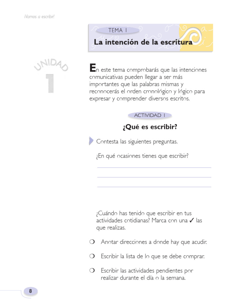 Vamos A Escribir 8-76 | PDF