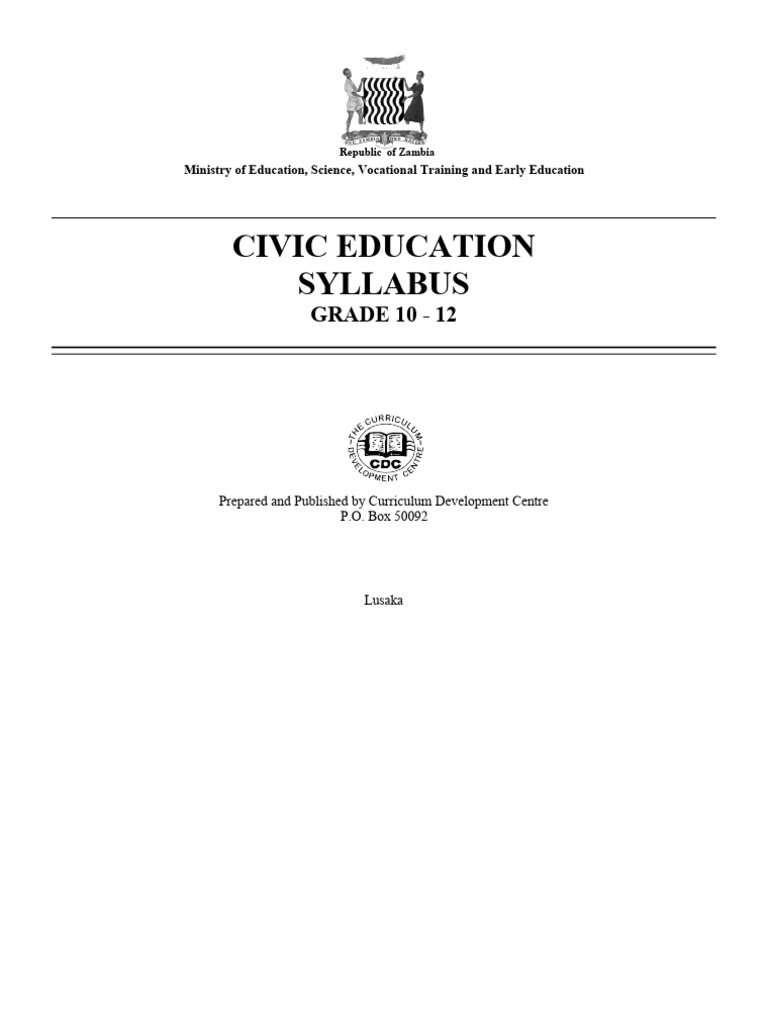 Civic Education Syllabus Grade 10 12 | PDF | Substance Abuse | Curriculum