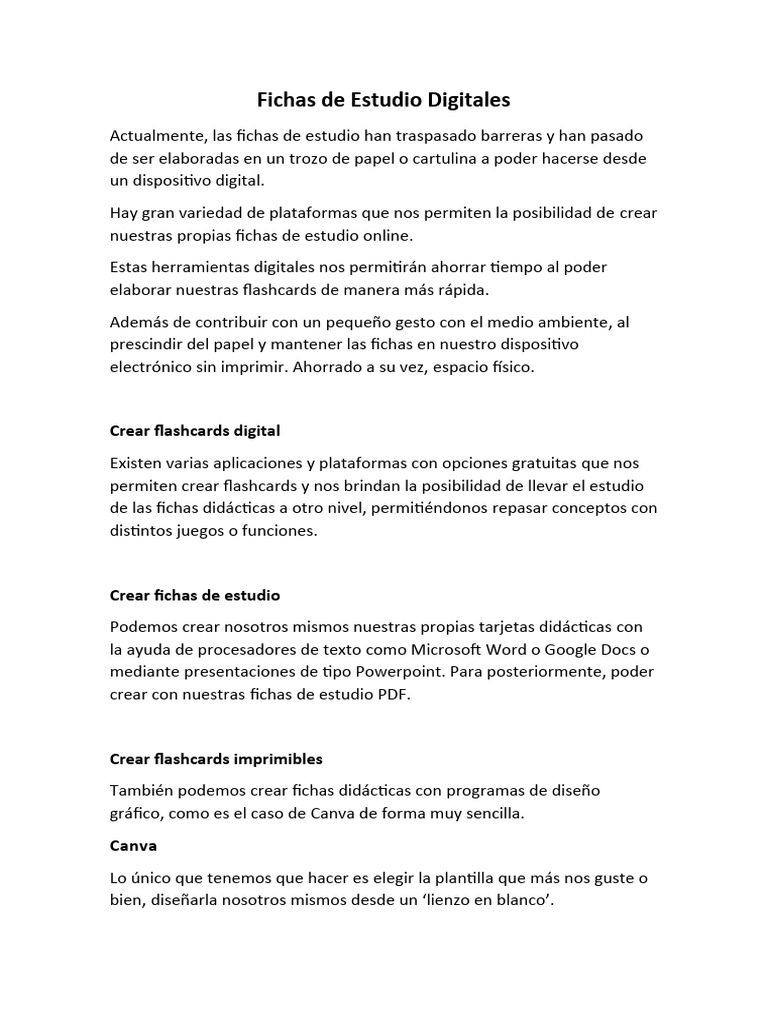 Fichas de Estudio Digitales | PDF