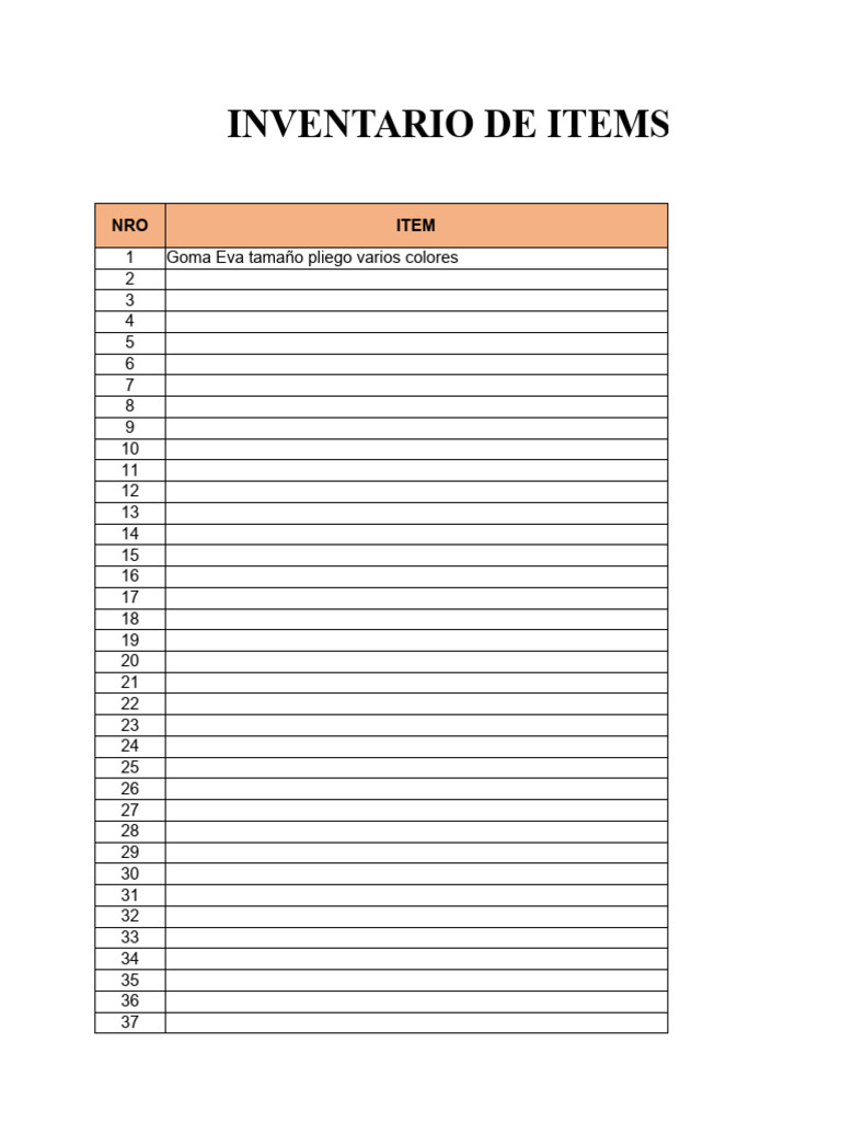 Formato Inventario Libreria | PDF