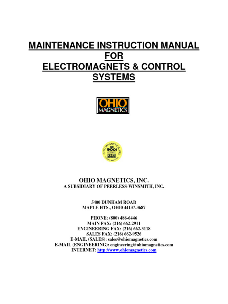 Electromagnet Maintenance Instructions | PDF | Alternating Current ...