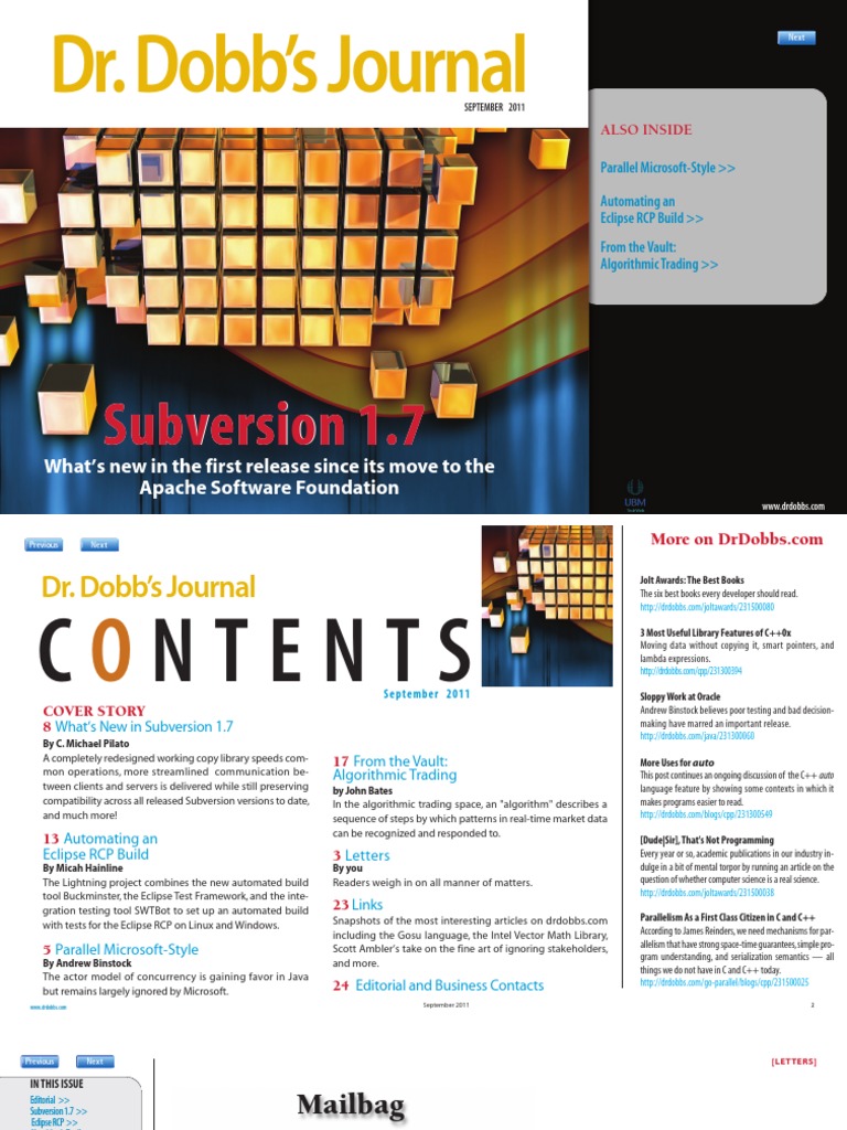 Dr. Dobb's Journal: Subversion 1.7 | PDF | Algorithmic Trading | Thread ...