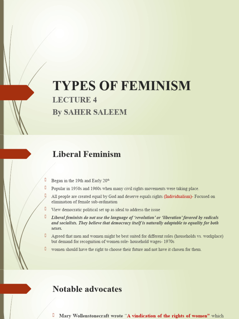 Types of Feminism | PDF | Feminism | Gender Studies