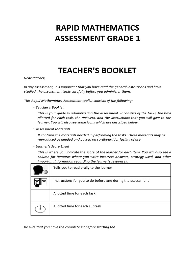 RMA Grade-1 Teacher S-Booklet 17-June-2023 | PDF