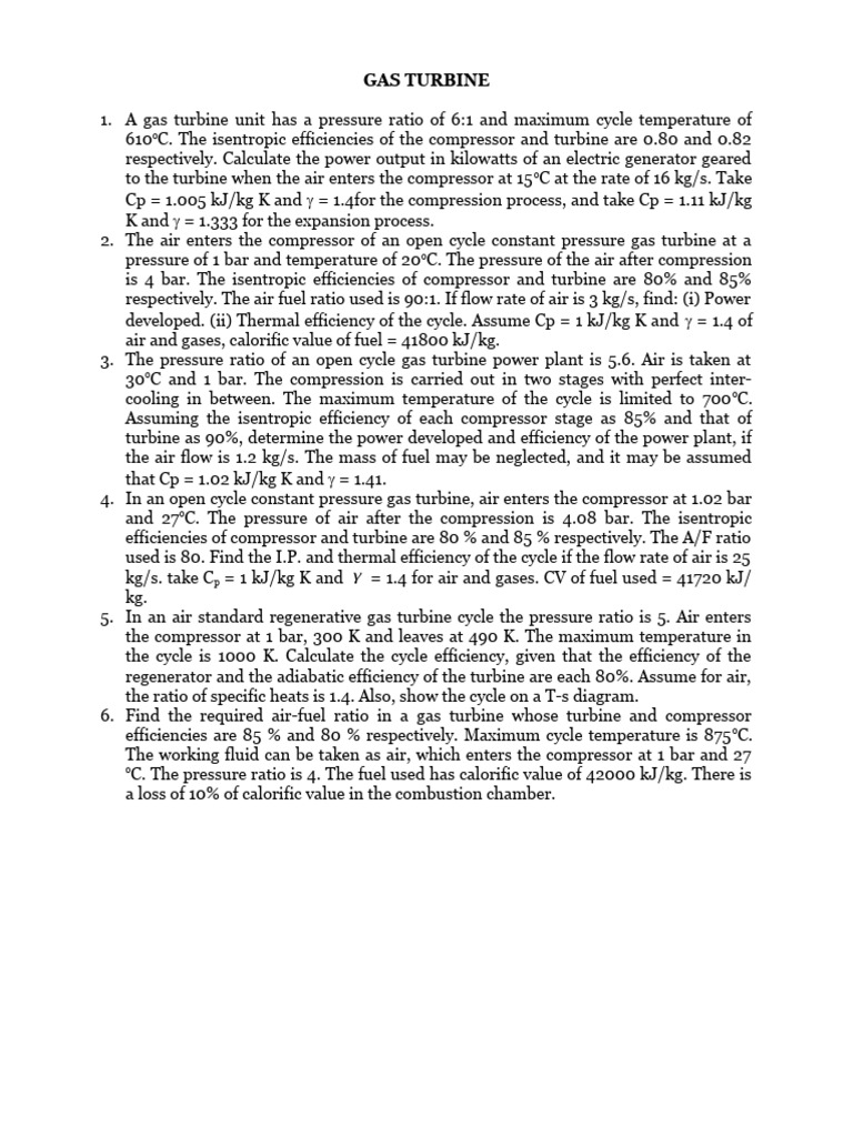Gas Turbine | PDF | Gas Turbine | Gases
