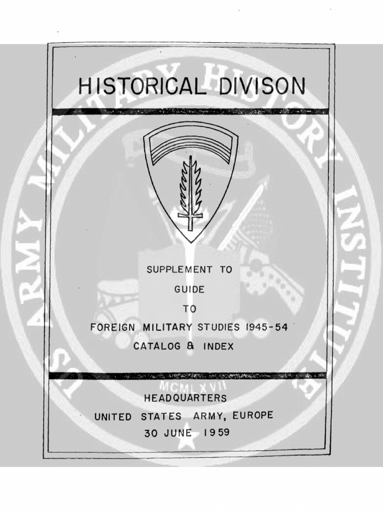 Supplement Guide Fms 1945-1954 | PDF | Division (Military) | Corps