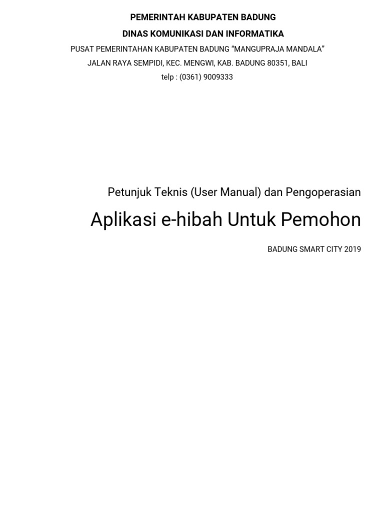 User Manual E-Hibah - Pemohon | PDF