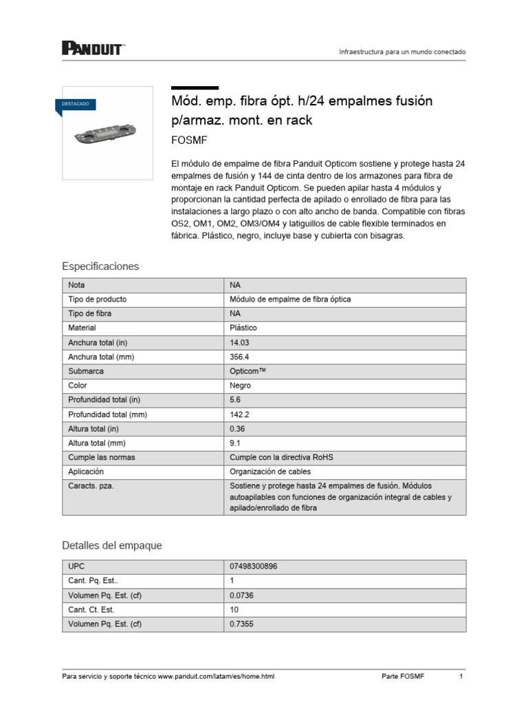 Panduit Fosmf | PDF | Equipo | Materiales