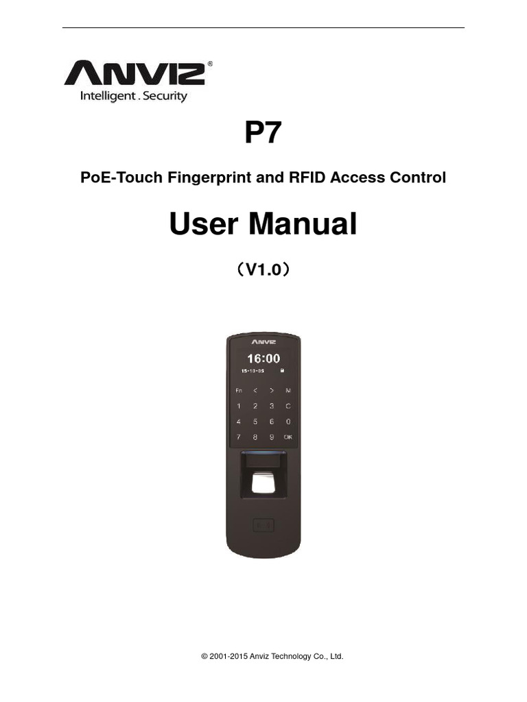 Anviz p7 User Manual | PDF | Ip Address | Installation (Computer Programs)