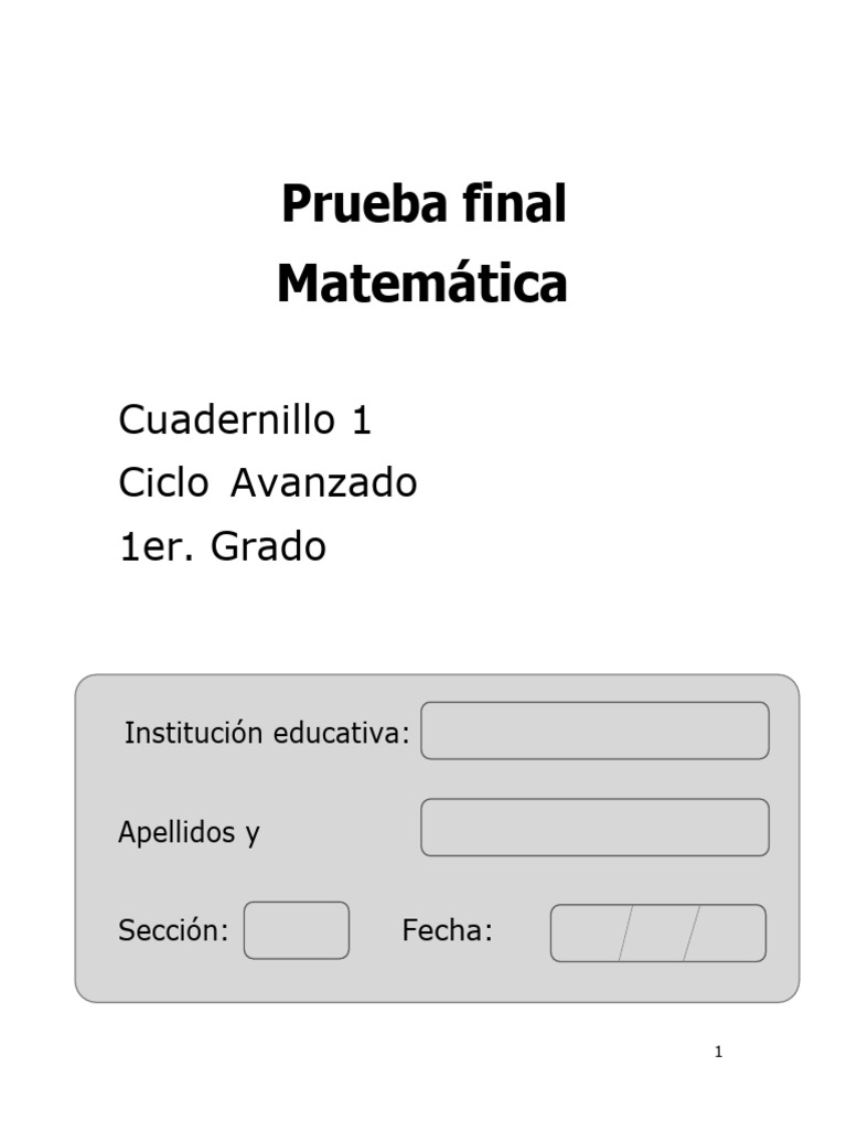 Cuadernillo 1 Matematica Prueba Final | PDF | Agua | Triángulo
