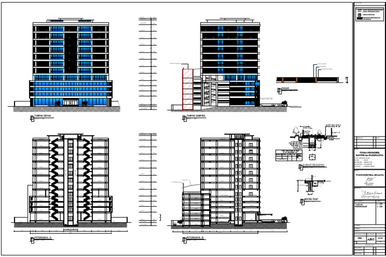 Tampak potongan ARSITEKTUR WISMA MOBILINDO (1)-Model | PDF