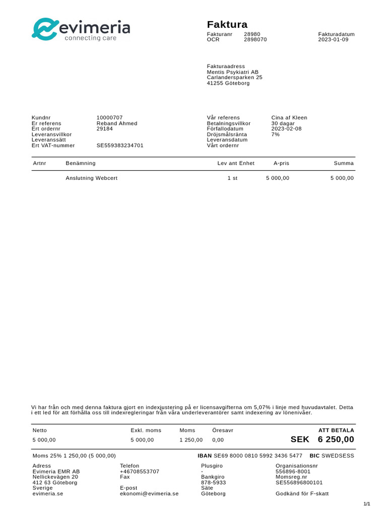 Faktura: Att Betala | PDF