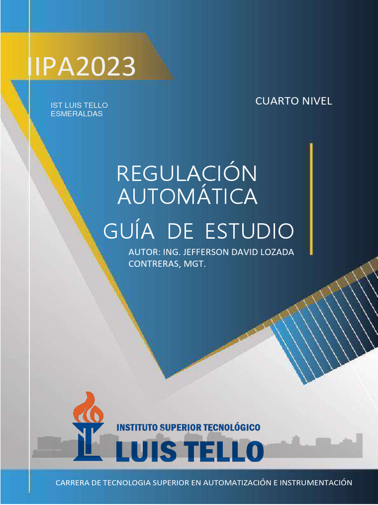 TSAI - IV - A - REGULACIÓN AUTOMATICA - LOZADA - JEFFERSON - GUIA - ESTUDIO - Compressed | PDF ...