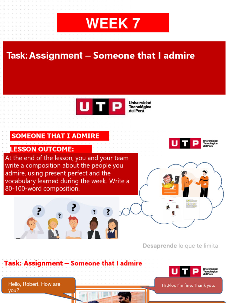 Pre Grado Week 7 - Task Assignment - Someone That I Admire | PDF