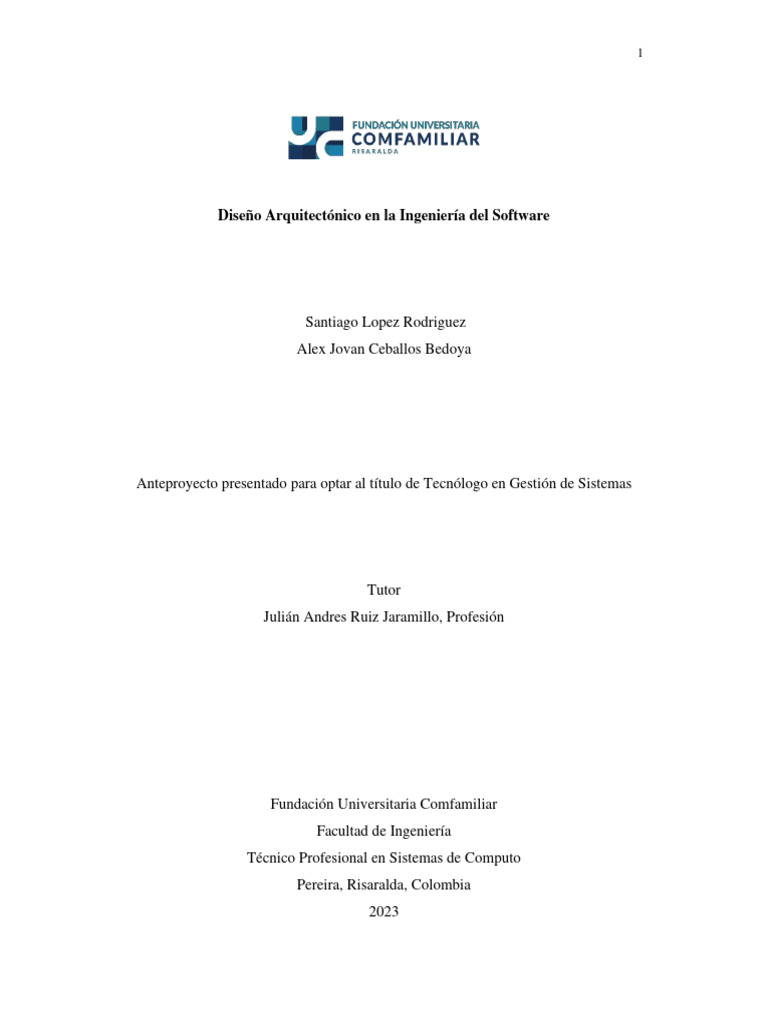 Diseño Arquitectónico en Software | PDF | Ingeniería de software | Software