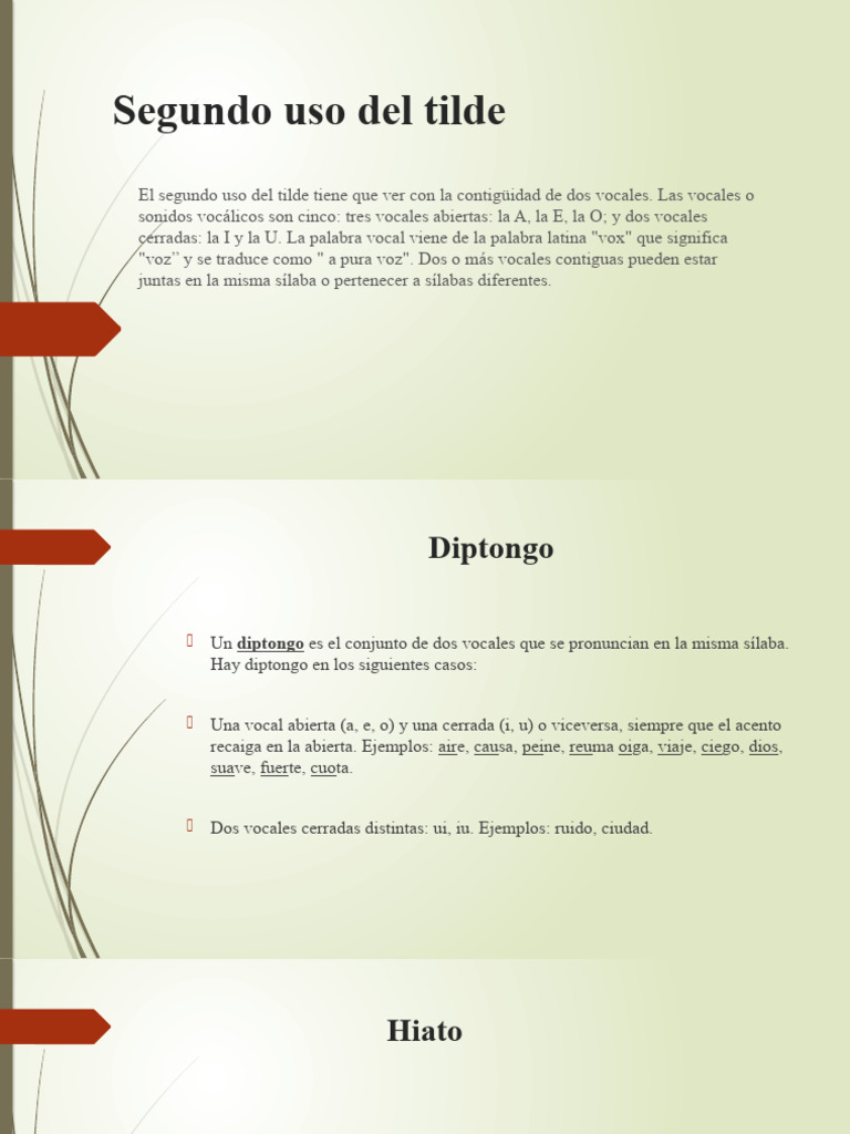 Teoría Sobre Segundo Uso Del Tilde | PDF