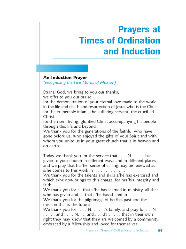 WB Prayers at Times of Ordination and Induction | PDF | Jesus | Prayer