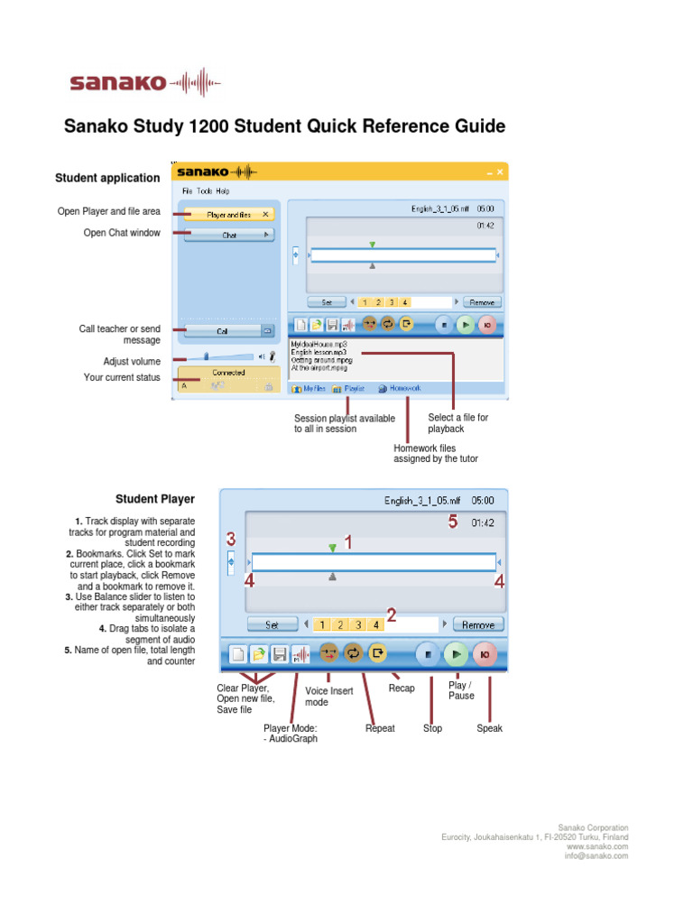 Sanako Study 1200 Student Guide | PDF
