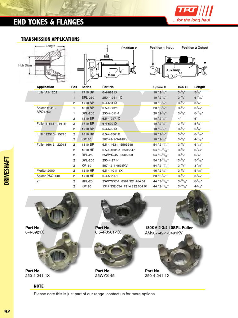 End Yokes Quick Ref Eaton Rockwell Meritor | PDF | Transportation ...