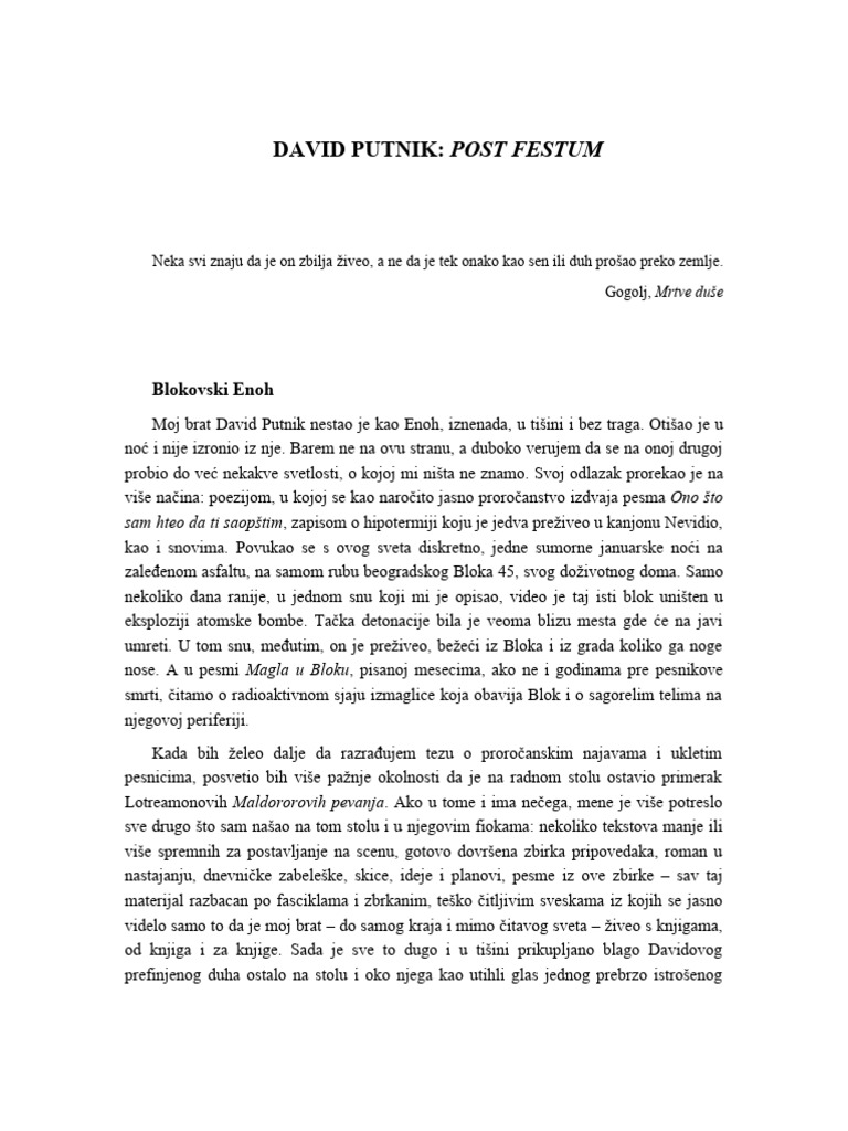 David - Post Festum | PDF