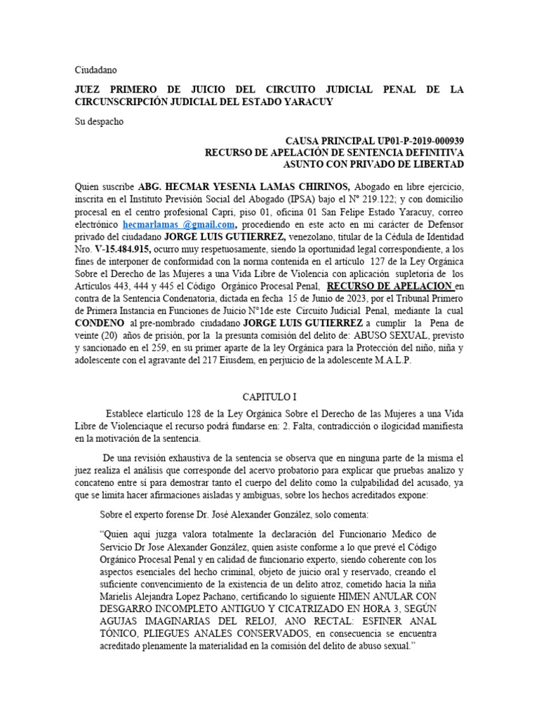 Definitivo Hecmar | PDF | Sentencia (ley) | Derecho penal