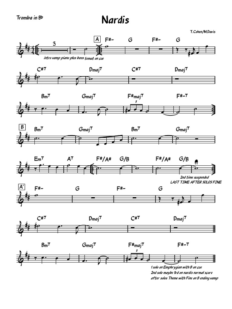 Nardis A.p-Tromba in BB | PDF | Elements Of Music | Music Theory