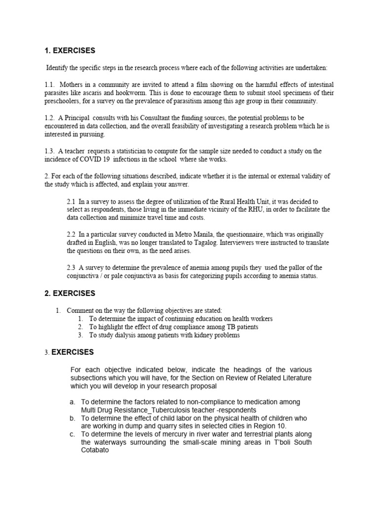 Exercises in Educ 800 | PDF | Survey Methodology | Sampling (Statistics)