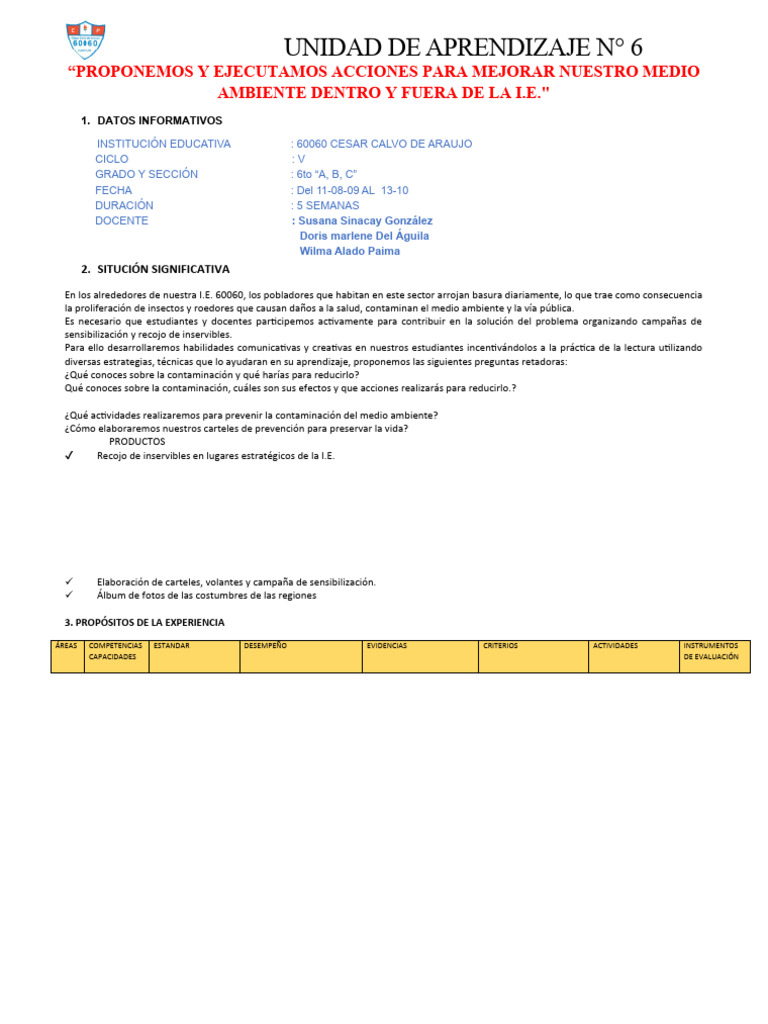 Unidad de Aprendizaje N 6 | PDF | Números | Decimal