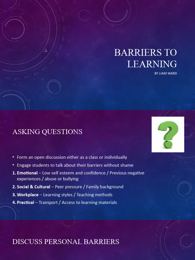 Barriers To Learning | PDF | Teaching Mathematics | Teaching Method