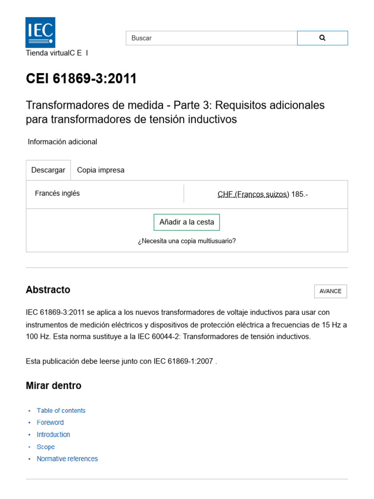 IEC 61869-3: Requisitos Transformadores | PDF | Transformador