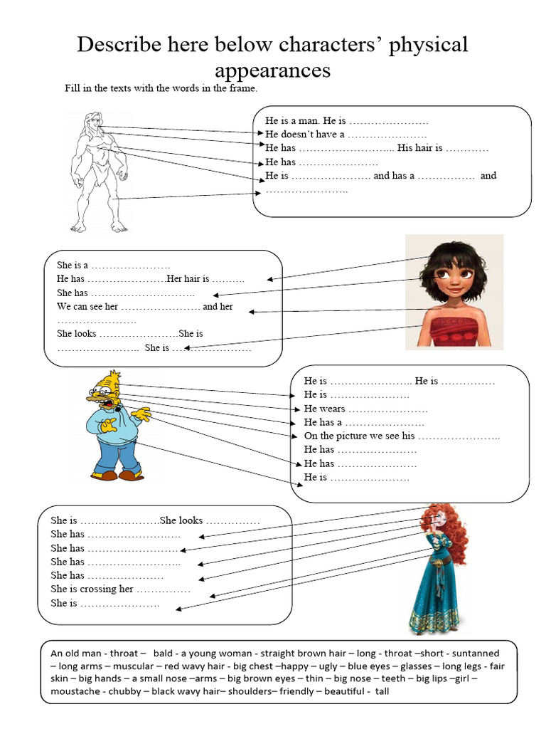 Describe Physical Appearances Information Gap Activities 131174 | PDF