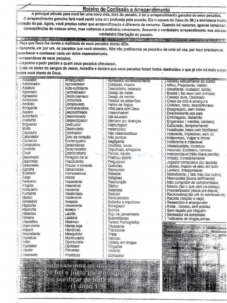 Roteiro Confissão e Arependimento | PDF Roteiro Confissão e Arependimento | PDF