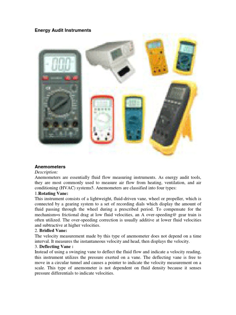Energy Audit Instruments: Description | PDF | Ph | Combustion
