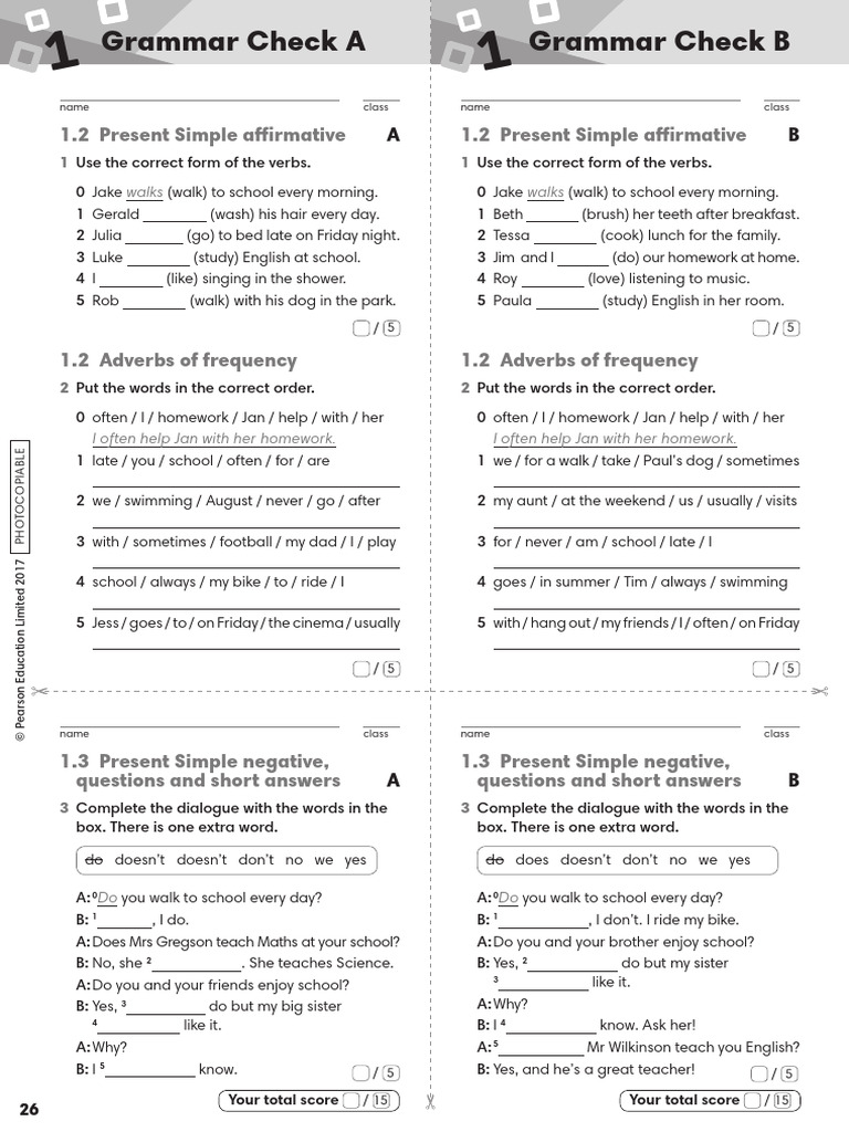 Grammar Check 1 A PDF | PDF | Language Mechanics | Languages