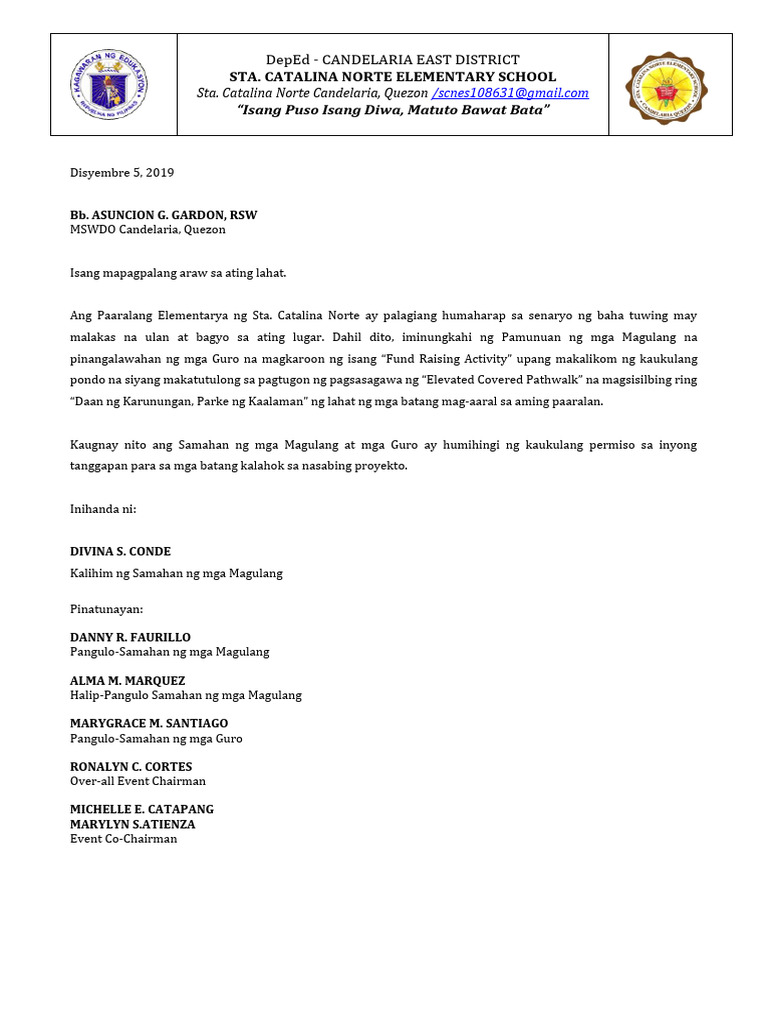 Letter For DSWD | PDF