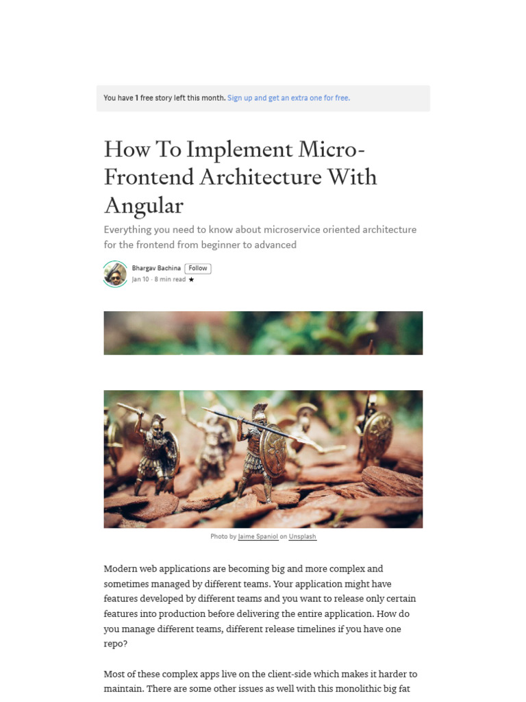 How To Implement Micro Frontend Architecture With Angular By Bhargav