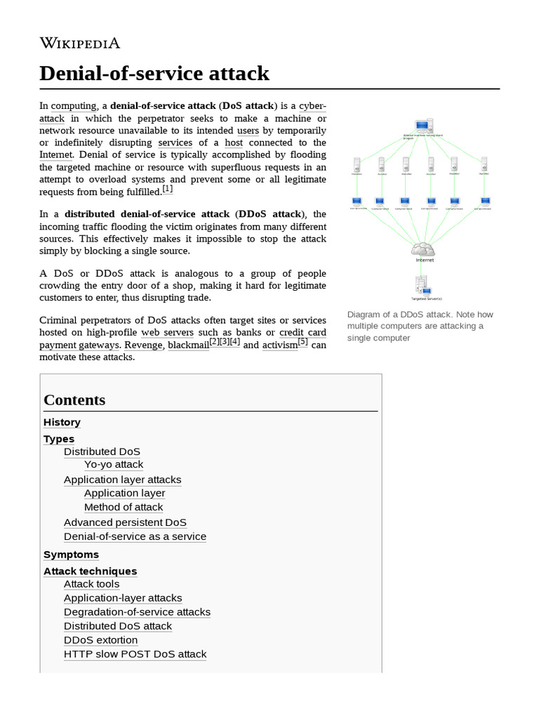 Denial of Service Attack | PDF | Denial Of Service Attack ...