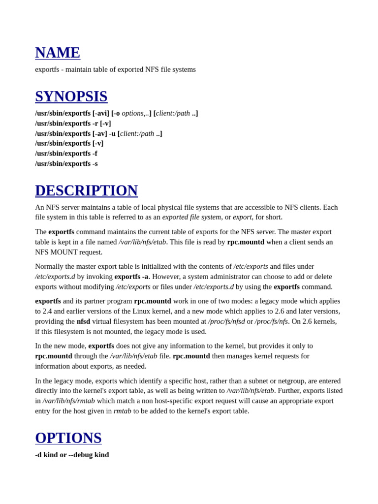 Core Nfs Utils Exportfs Pdf File System Computer File 6046