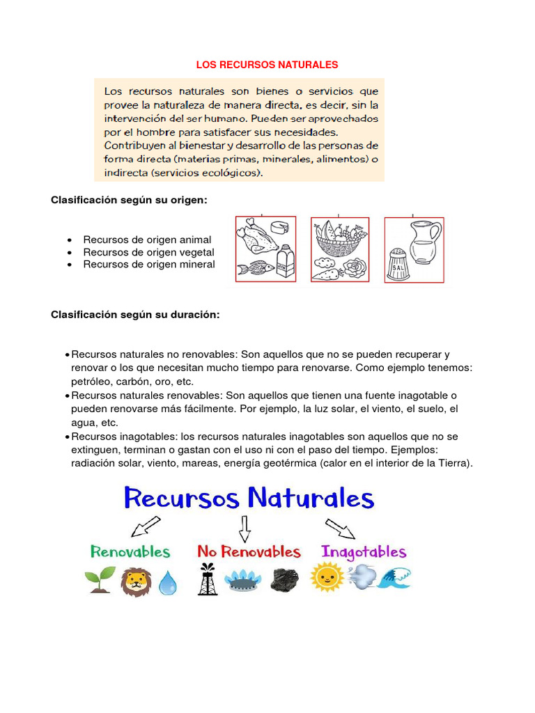 Los Recursos Naturales | PDF