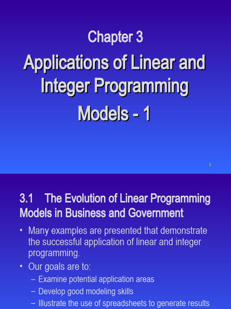CH03_1 - LP Applications-1 | PDF | Gasoline | Linear Programming