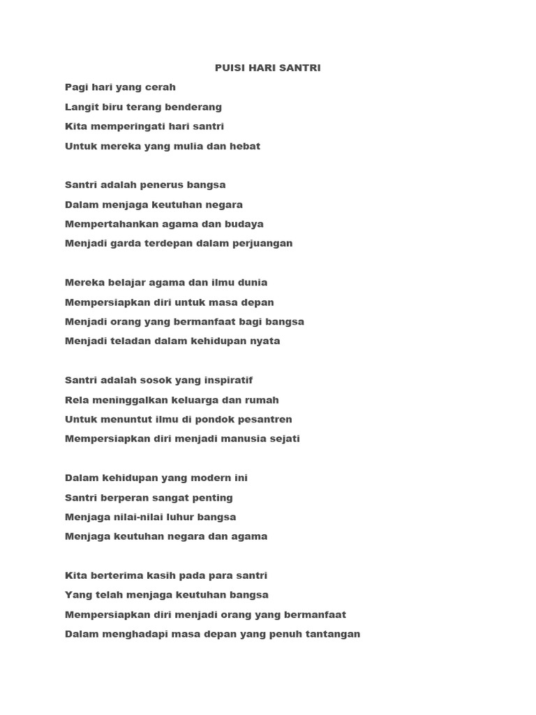 Puisi Hari Santri | PDF