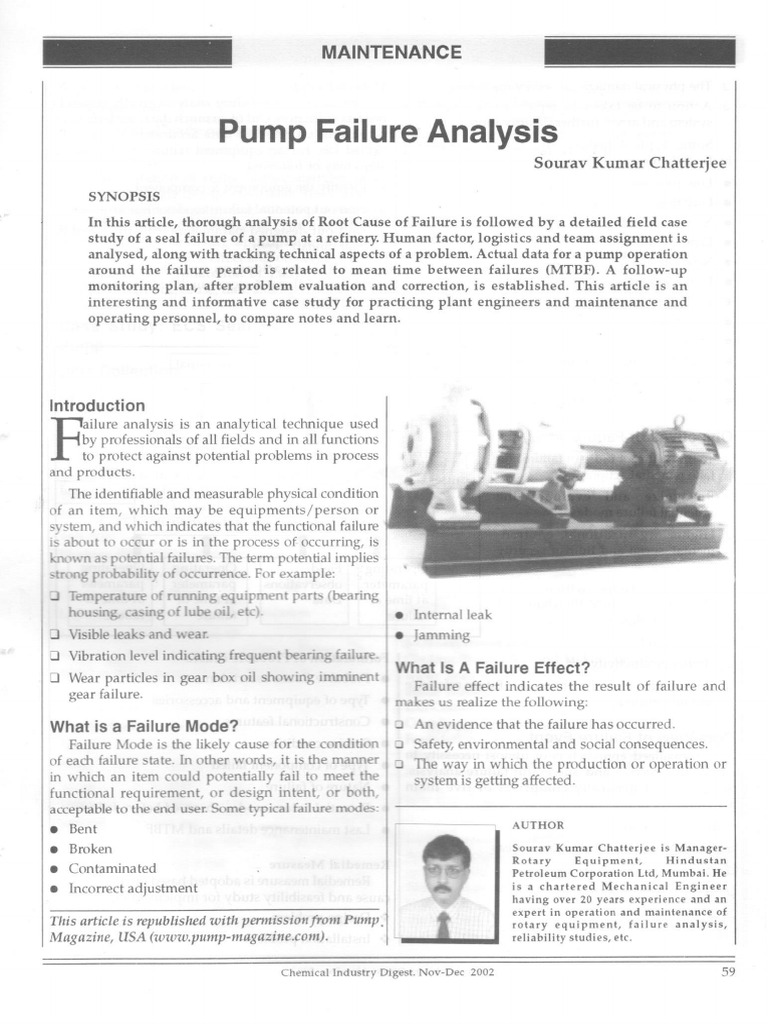 (Report) Chatterjee - Pump Failure Analisys | PDF