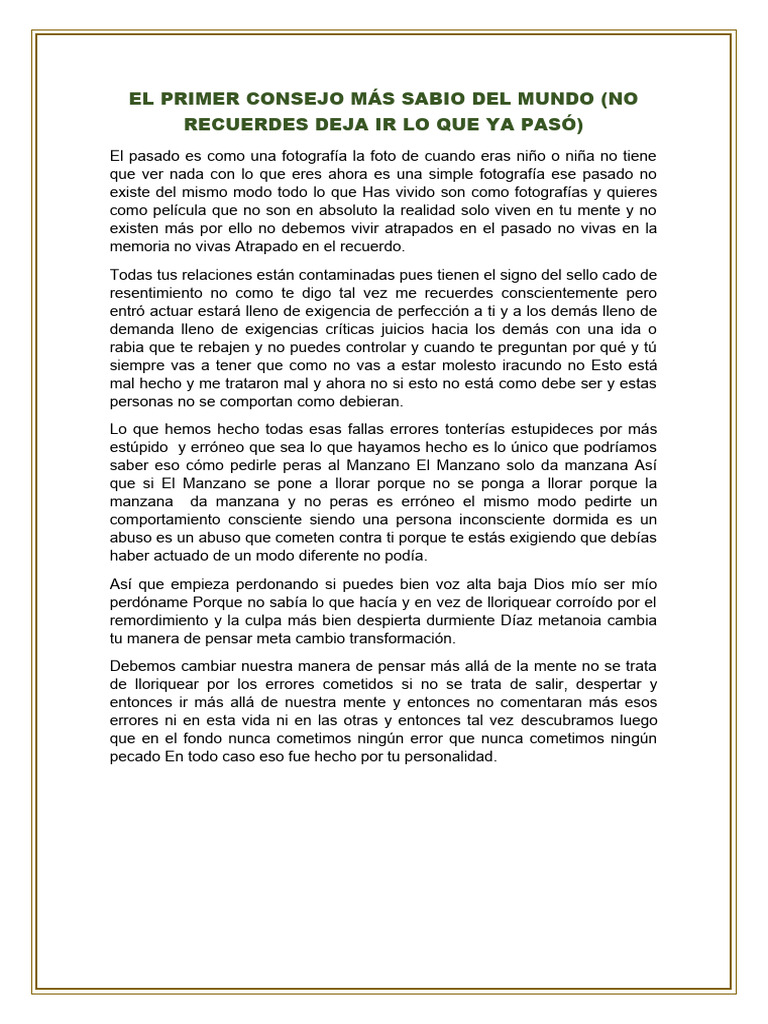 El Primer Consejo Más Sabio Del Mundo Pdf