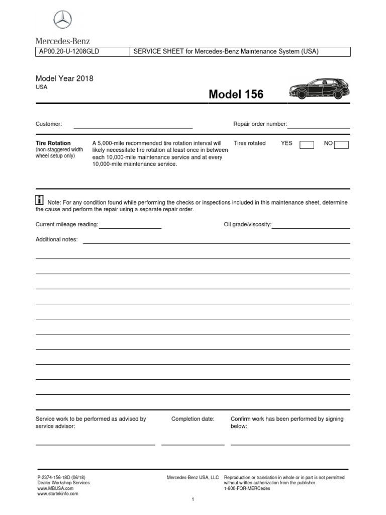 Service Sheet | PDF