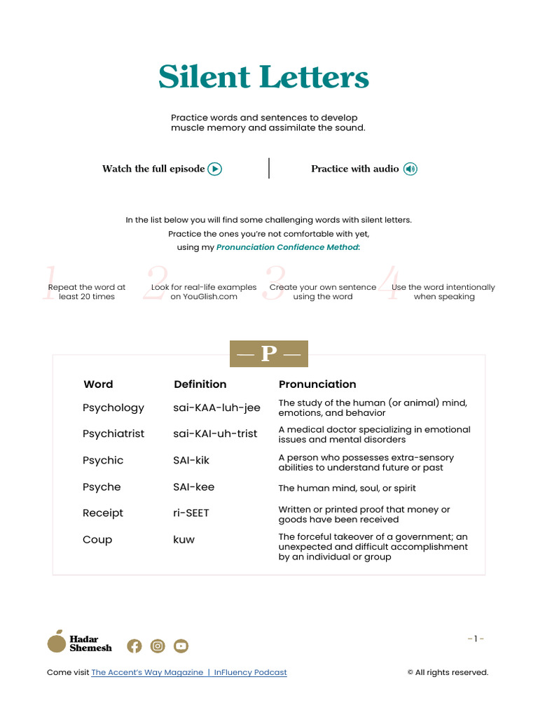 Silent Letters Freebie 281 Practice Sheet | PDF