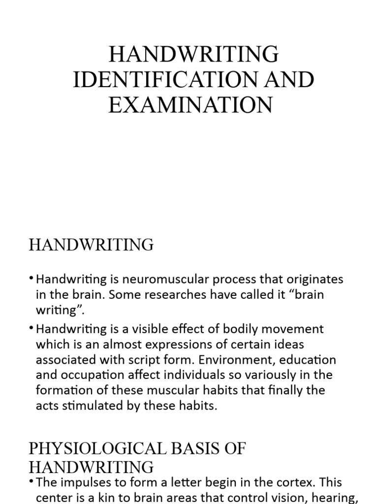 Handwriting Identification and Examination | PDF