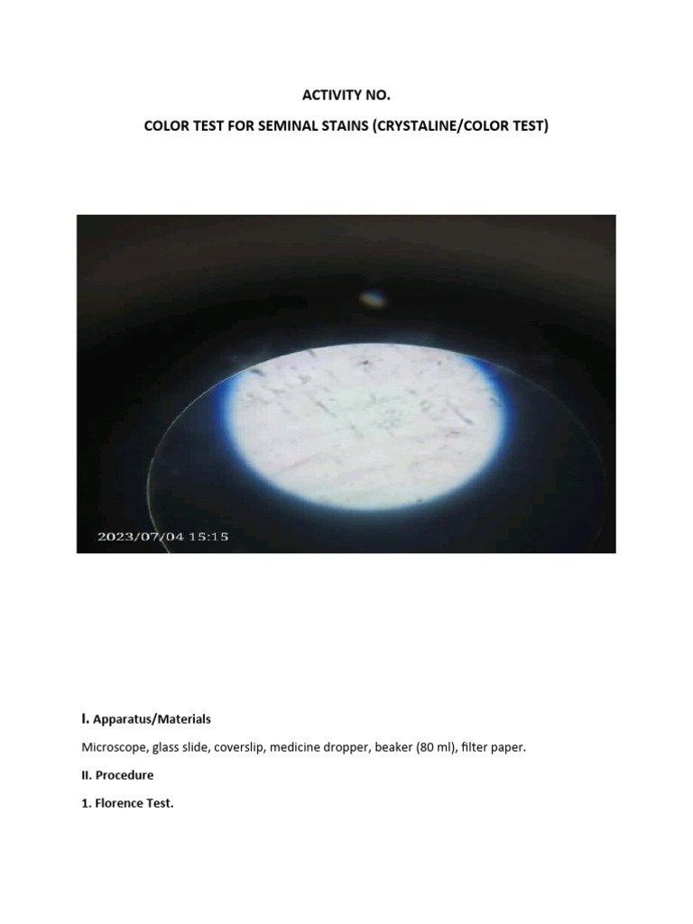 Forensic Seminal Stain Analysis Guide | PDF